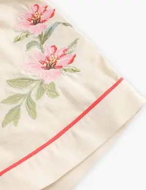 Zimmermann Floral-embroidered Drawstring Shorts