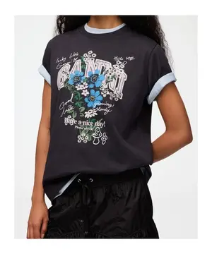GANNI Floral Graphic T-shirt