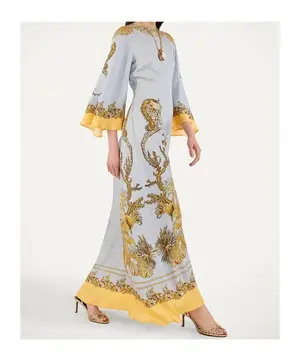 La DoubleJ Sœur Oceania-print Bell Sleeve Maxi Dress