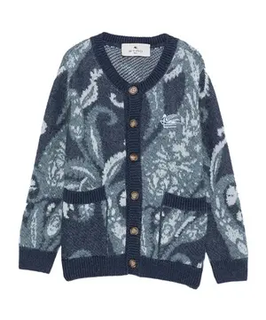 Etro Paisley-print Cardigan Blue