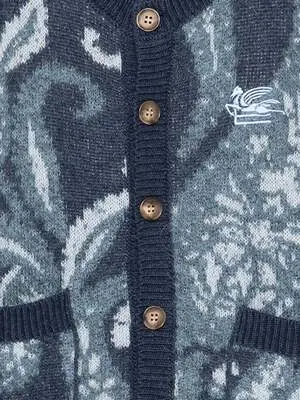 Etro Paisley-print Cardigan - Blue