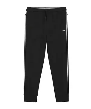 Hugo Boss Triangle-jacquard Tracksuit Bottoms With Rubberised Logo