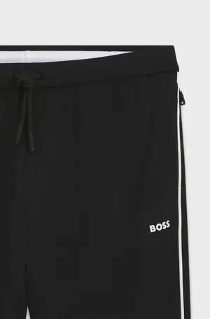 Hugo Boss Triangle-jacquard Tracksuit Bottoms With Rubberised Logo
