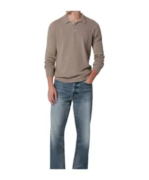 DRUMOHR Long-sleeve Polo-collar Sweater - Gray