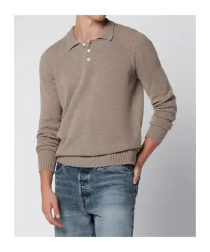 DRUMOHR Long-sleeve Polo-collar Sweater - Gray
