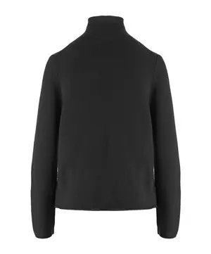 ALLUDE Ribbed Turtleneck Knitted Sweater - Black