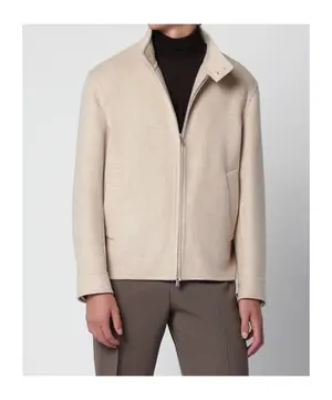 LARDINI Long Sleeve Jacket With Stand Collar And Zip Up Closure