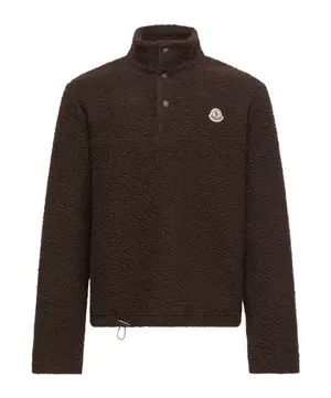 Moncler Logo Knit Sweatshirt - Dark Brown