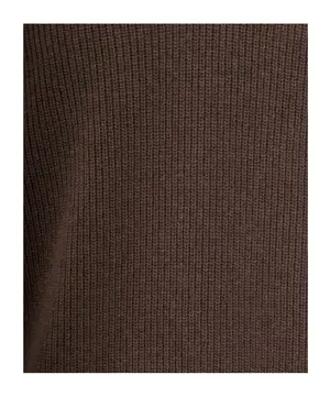 BALLANTYNE Long-sleeved Polo Collar Sweater - Brown
