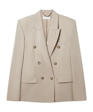 Stella McCartney Double-breasted Wool Jacket - Beige