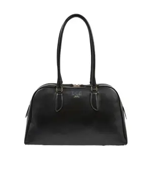 A.p.c. Logo-print Leather Shoulder Bag - Black