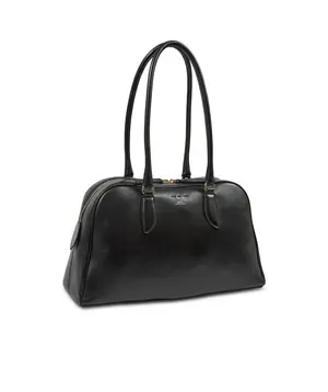 A.p.c. Logo-print Leather Shoulder Bag - Black