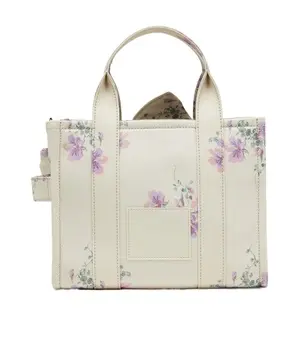 Marc Jacobs Small Tote In Antique Floral Canvas With Oversized Bow