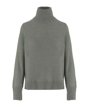 ALLUDE Ribbed Turtleneck Knitted Sweater