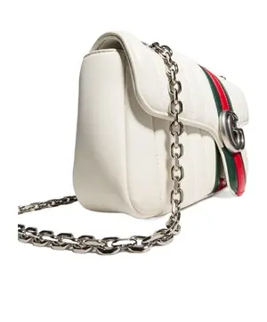 Gucci Jetset Gg Marmont Medium Shoulder Bag - White