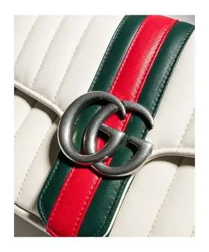 Gucci Jetset Gg Marmont Medium Shoulder Bag - White