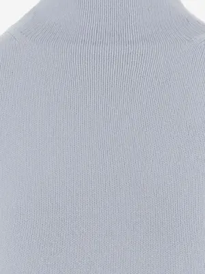 ALLUDE Cashmere Turtleneck Knitted Sweater - Gray