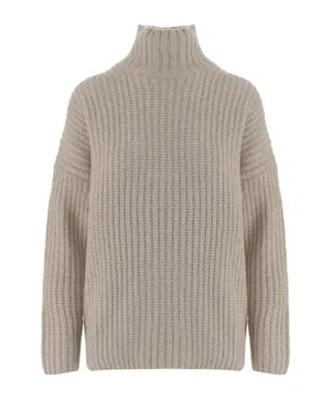 ALLUDE Ribbed Turtleneck Knitted Sweater