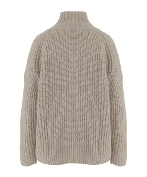 ALLUDE Ribbed Turtleneck Knitted Sweater