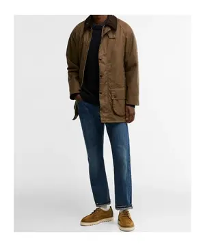Barbour Waxed Cotton Jacket With Corduroy Collar