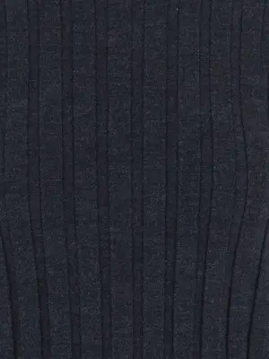 ALLUDE Ribbed Fitted Knitted Sweater - Black