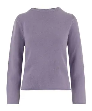 ALLUDE Ribbed Crew Neck Knitted Sweater - No