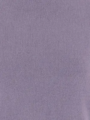 ALLUDE Ribbed Crew Neck Knitted Sweater - Purple