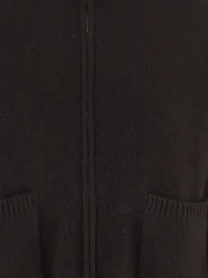 ALLUDE Zip-up Collar Cardigan With Front Pockets