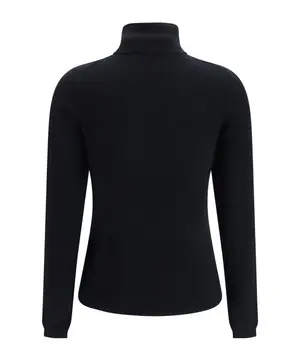 ALLUDE Fitted Turtleneck Sweater With Ribbed Cuffs And Hem