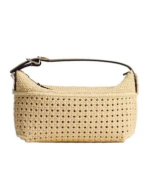 Dior Dioriviera Nomad Pouch In Raffia - Natural