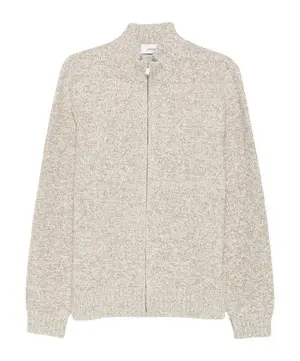 LARDINI Zip-up Marl-knit Sweater