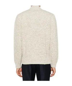 LARDINI Zip-up Marl-knit Sweater