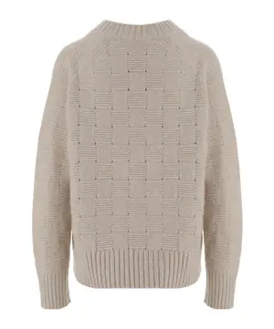 ALLUDE Textured Knit Knitted Sweater - Nude