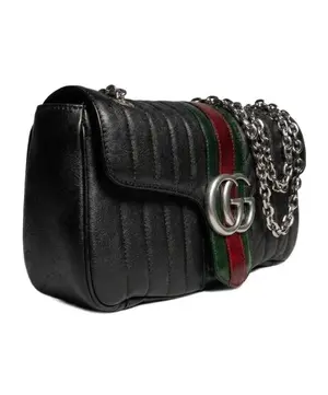 Gucci Jetset Gg Marmont Medium Shoulder Bag - Black