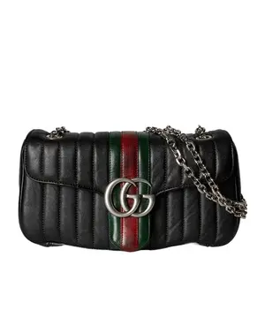 Gucci Jetset Gg Marmont Medium Shoulder Bag - Black