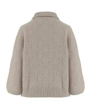 ALLUDE Textured Knit Cardigan - Nude