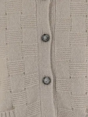 ALLUDE Textured Knit Cardigan - Nude