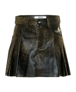 MSGM Belted Skirt - Black