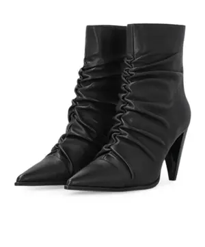 Pinko Ruched Pointed-toe Heeled Ankle Boots