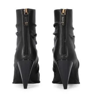 Pinko Ruched Pointed-toe Heeled Ankle Boots