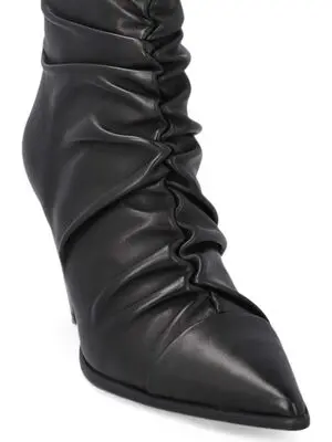 Pinko Ruched Pointed-toe Heeled Ankle Boots