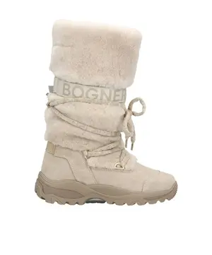 Bogner Logo Trim Faux-fur Boots - Nude