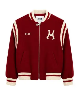 MSGM Logo-detailed Bomber Jacket - Red