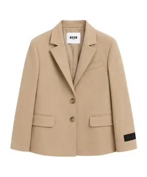 MSGM Jacket With A Logo - Beige