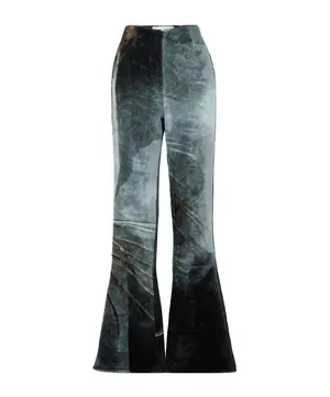 CONNER IVES Printed Faux Fur Flared Pants