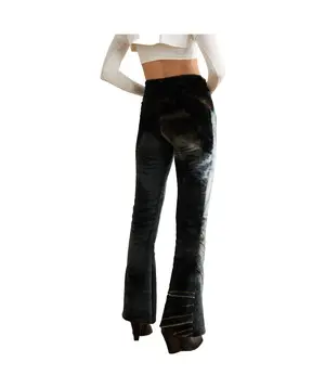 CONNER IVES Printed Faux Fur Flared Pants