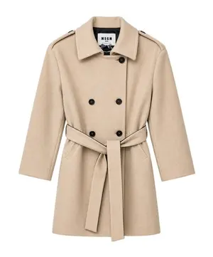 MSGM Double-breasted Coat - Nude
