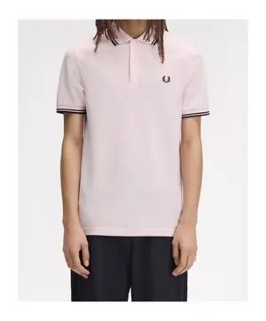 Fred Perry Short-sleeved Polo Shirt - Ice Pink/navy