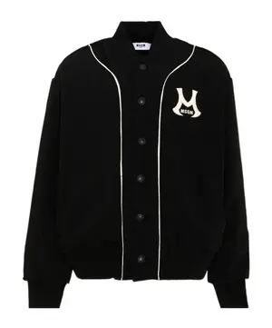 MSGM Logo-patch Bomber Jacket - Black
