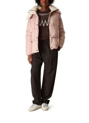 Moncler High Neck Down Jacket With Long Sleeves And Hidden Closures